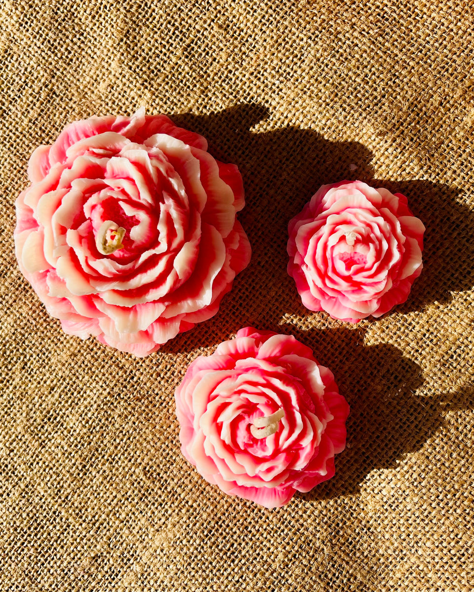 Peony Flower Candle – kourage & co.